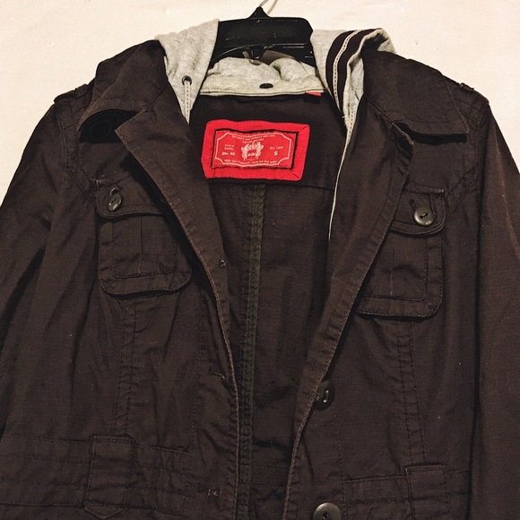 Edc | Jackets & Coats | Edc Vintage Brown Hooded Jacket | Poshmark